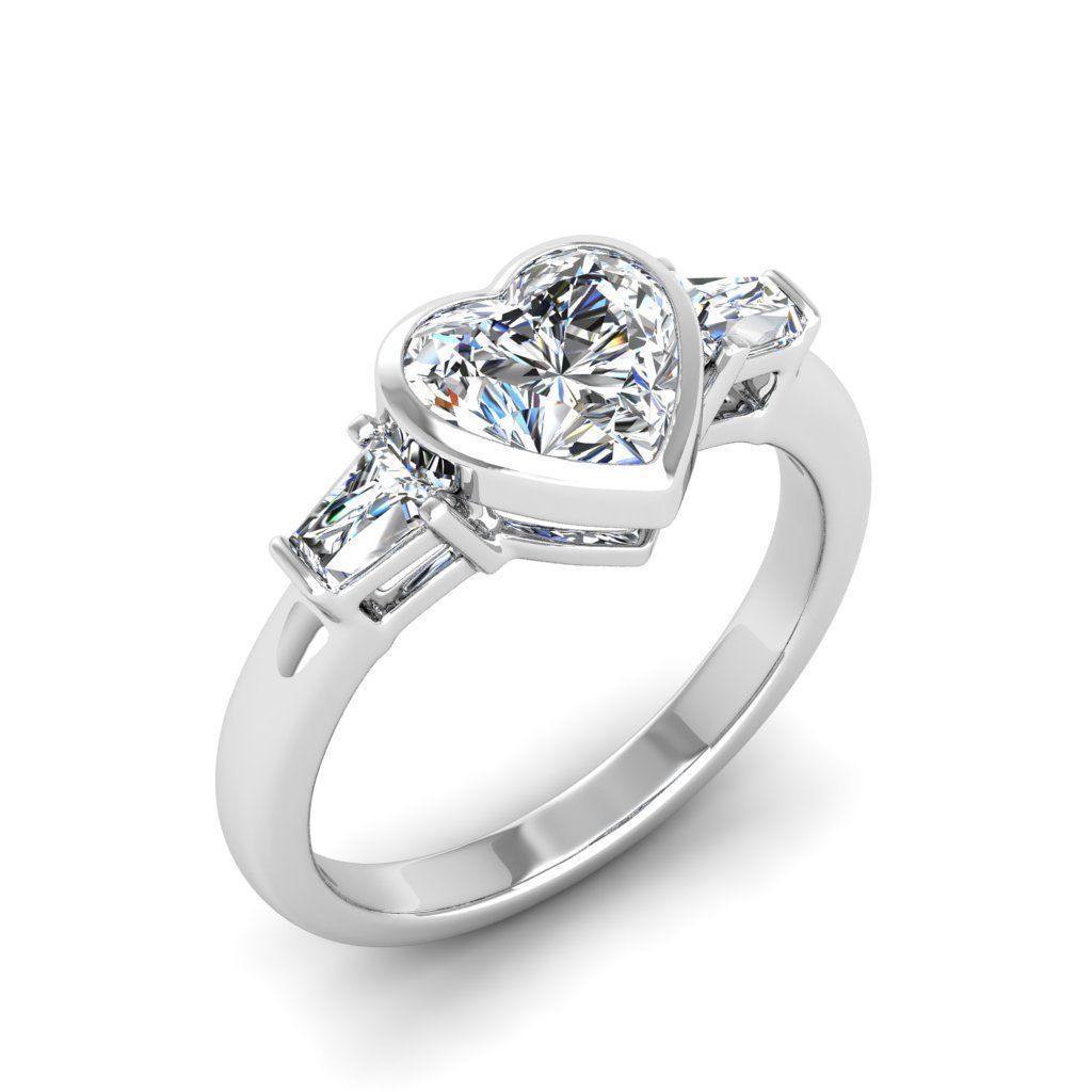 Engagement ring Maya heart 3D model 3D printable | CGTrader