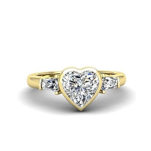 Engagement ring Maya heart 3D model 3D printable | CGTrader