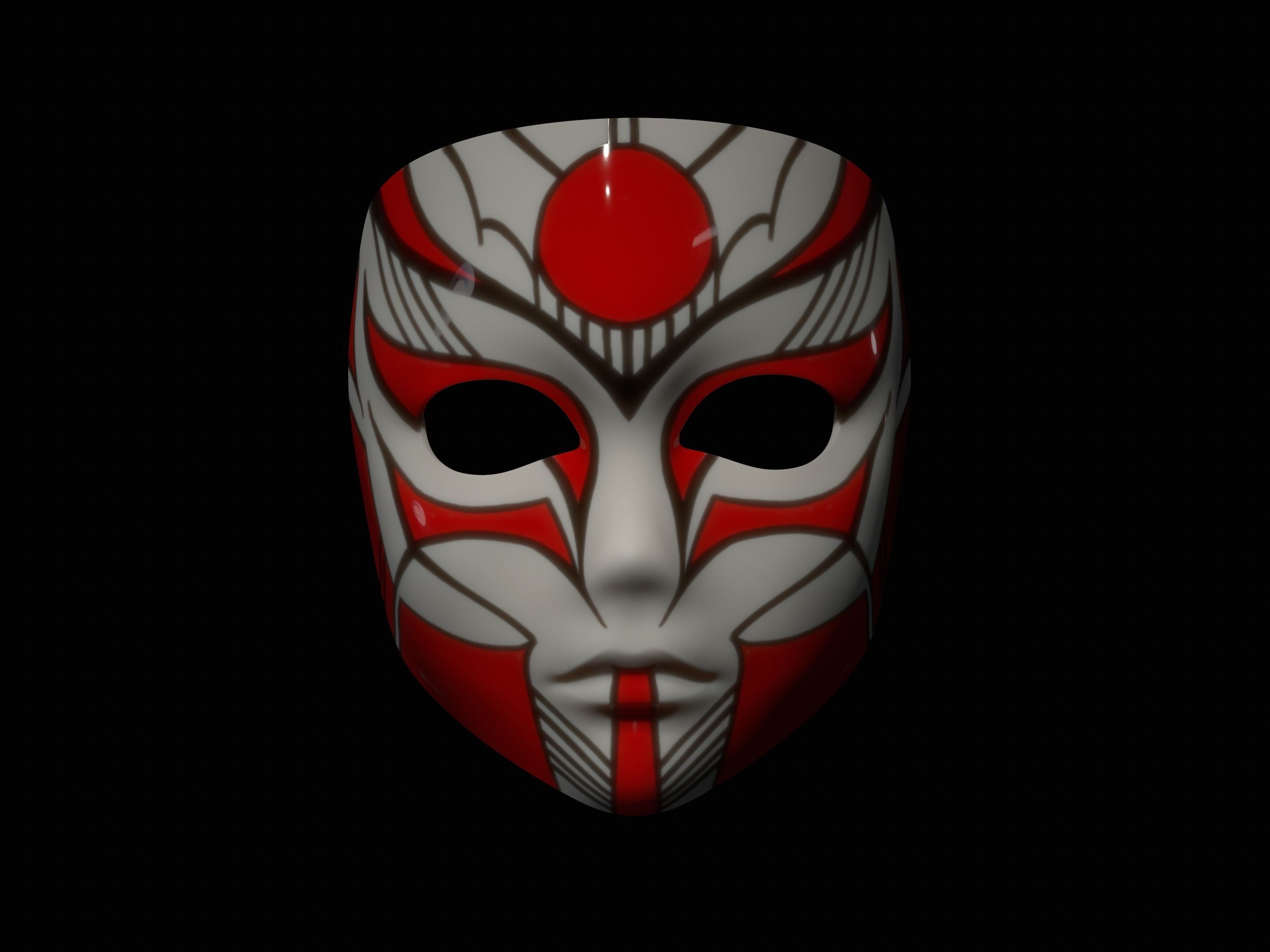 3D Model of Japanese Dolly Mask Halloween Puppet free 3D model 3D ...