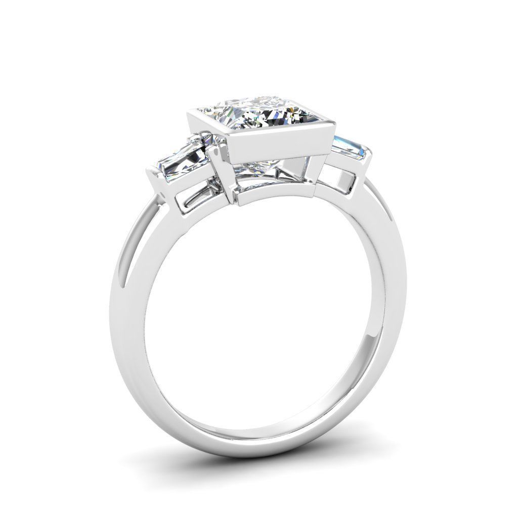 Engagement ring Maya princess 3D model 3D printable | CGTrader