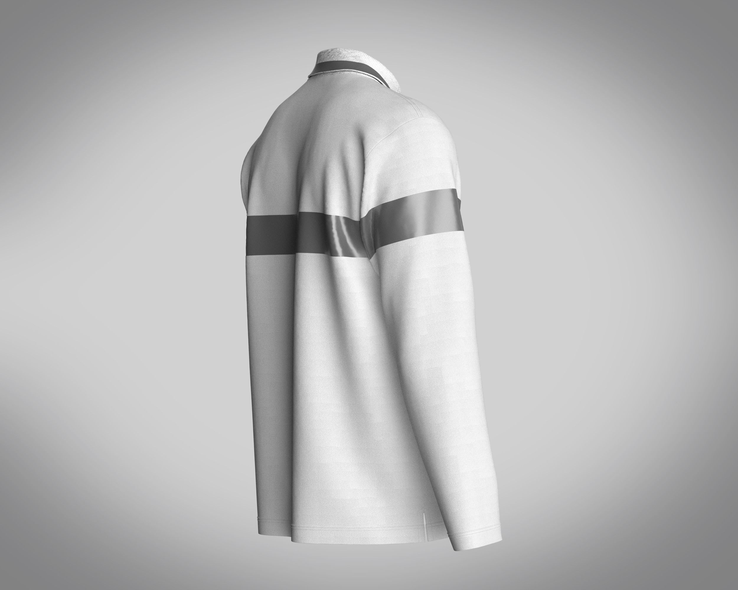 Mens Long Sleeve Polo 3D model | CGTrader