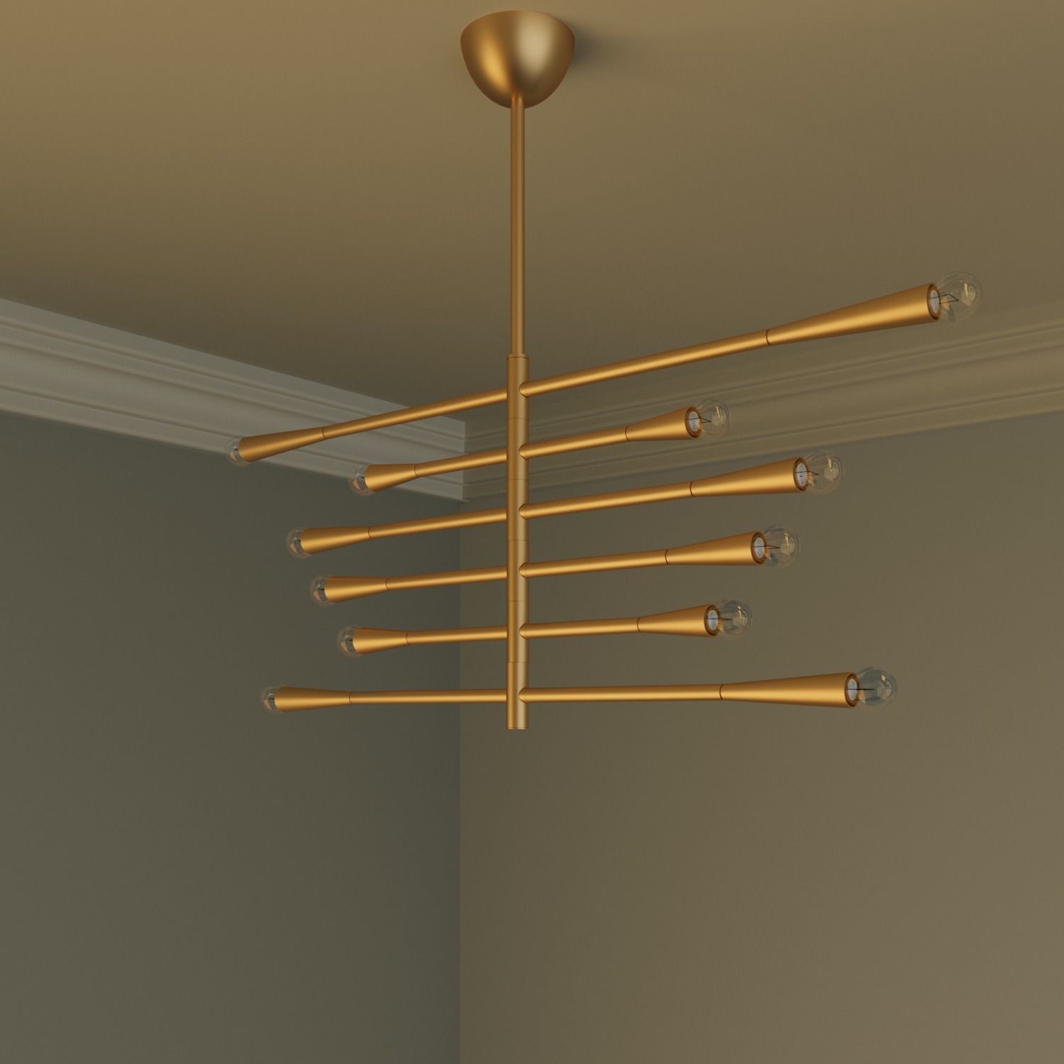 LINEAR SPRAWL CHANDELIER free 3D model rigged | CGTrader