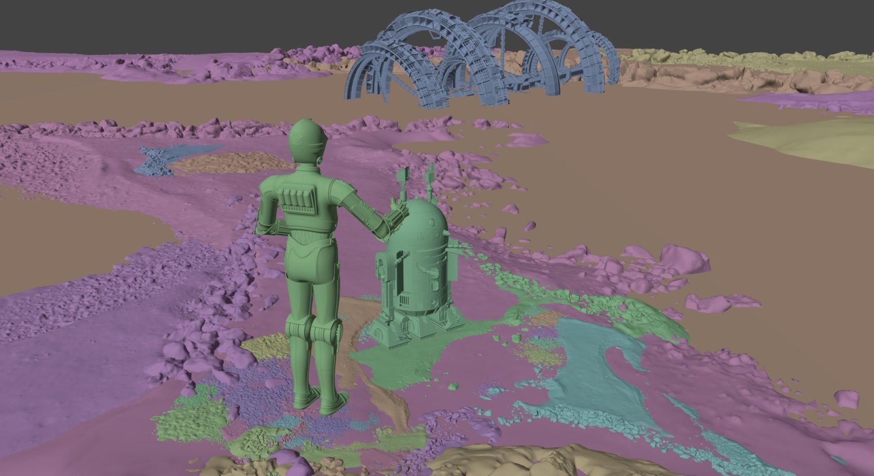 3D model Star Wars Desert Scene VR / AR / low-poly | CGTrader