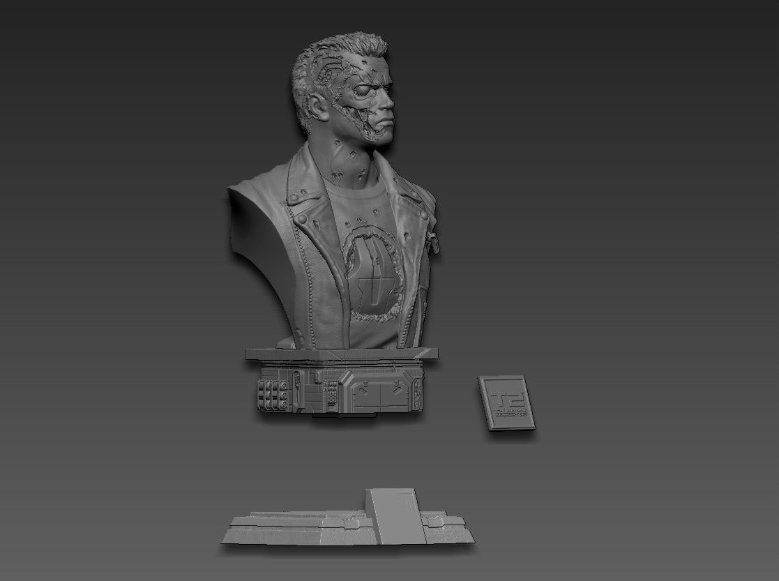 Terminator 2 Bust 3D model 3D printable | CGTrader
