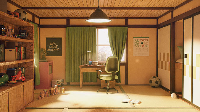 nobita doraemon room 3D model 3D model | CGTrader