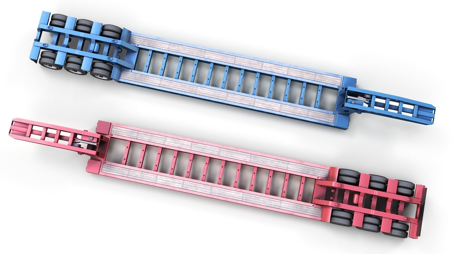 3D model Lowboy trailer VR / AR / low-poly | CGTrader