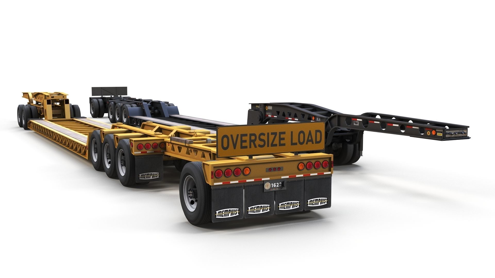 3D model Lowboy trailer VR / AR / low-poly | CGTrader