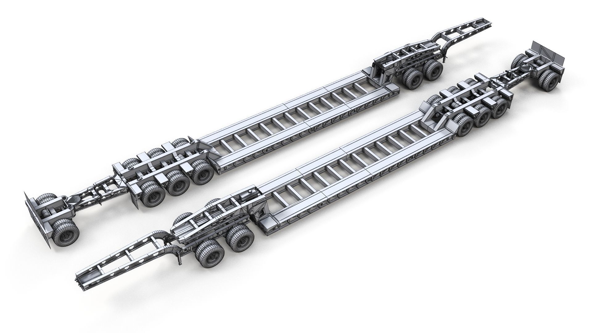 3D model Lowboy trailer VR / AR / low-poly | CGTrader