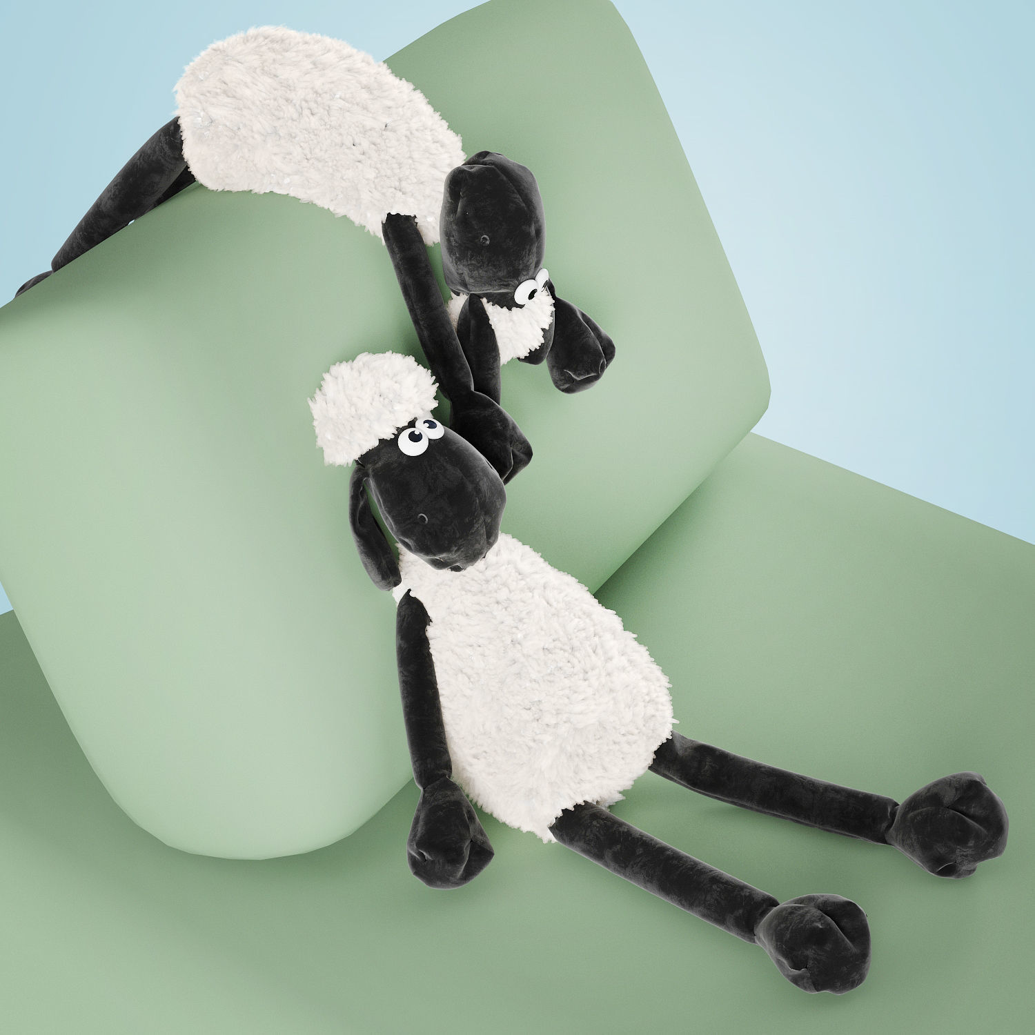 Shaun The Sheep Soft Plush Toy 02 2 poses 3D model | CGTrader