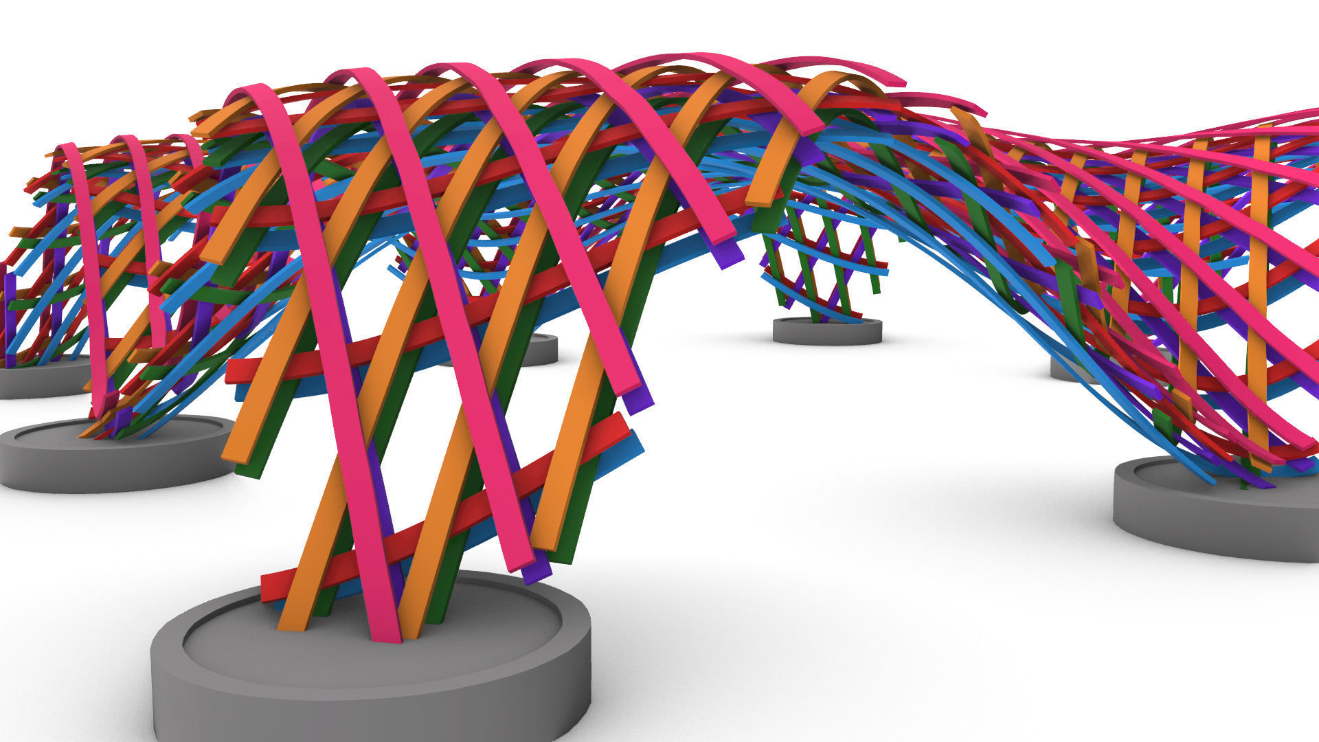 Layered Beams Parametric Pavilion 3D model | CGTrader