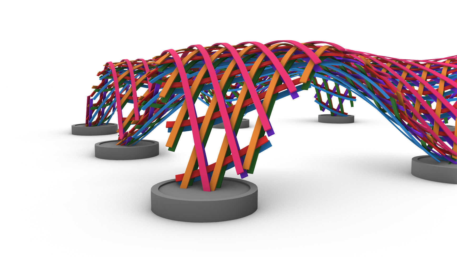 Layered Beams Parametric Pavilion 3D model | CGTrader