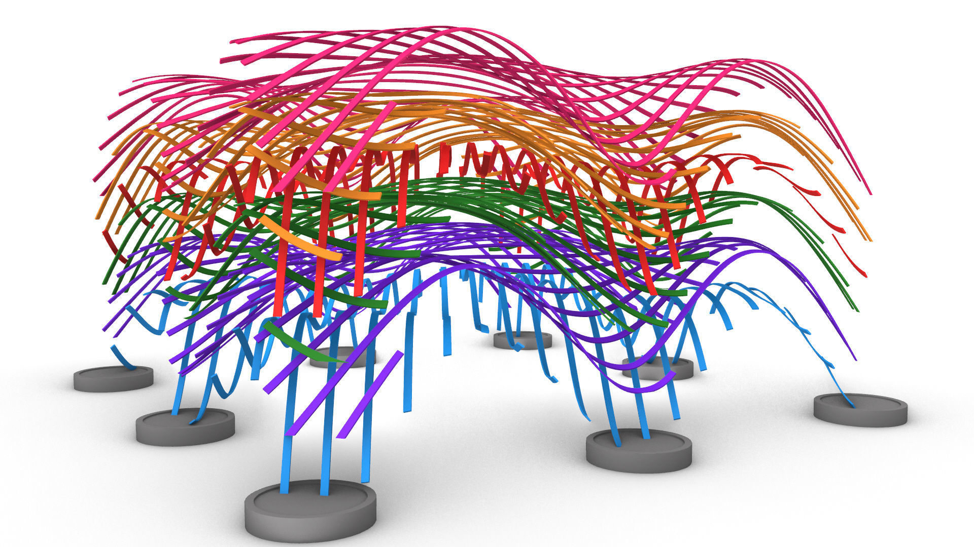 Layered Beams Parametric Pavilion 3D model | CGTrader