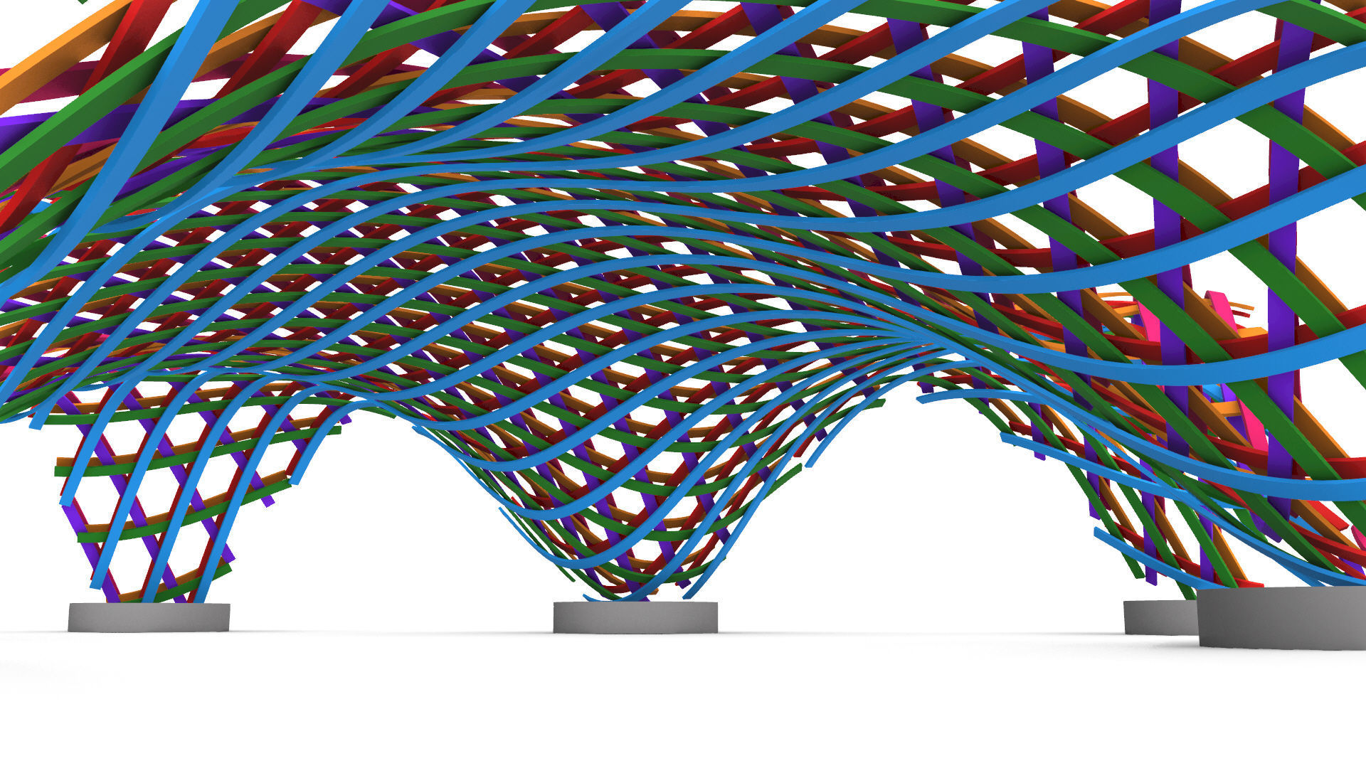Layered Beams Parametric Pavilion 3D model | CGTrader