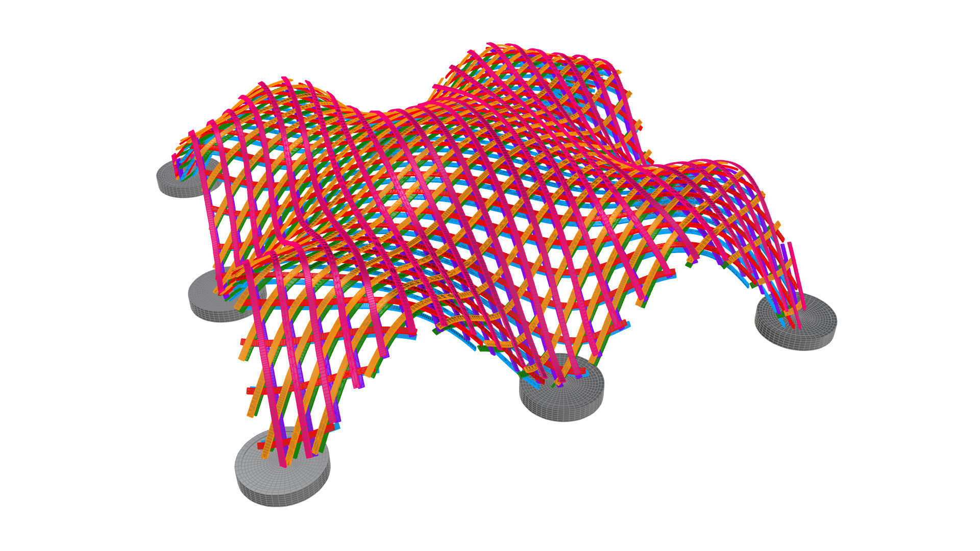 Layered Beams Parametric Pavilion 3D model | CGTrader