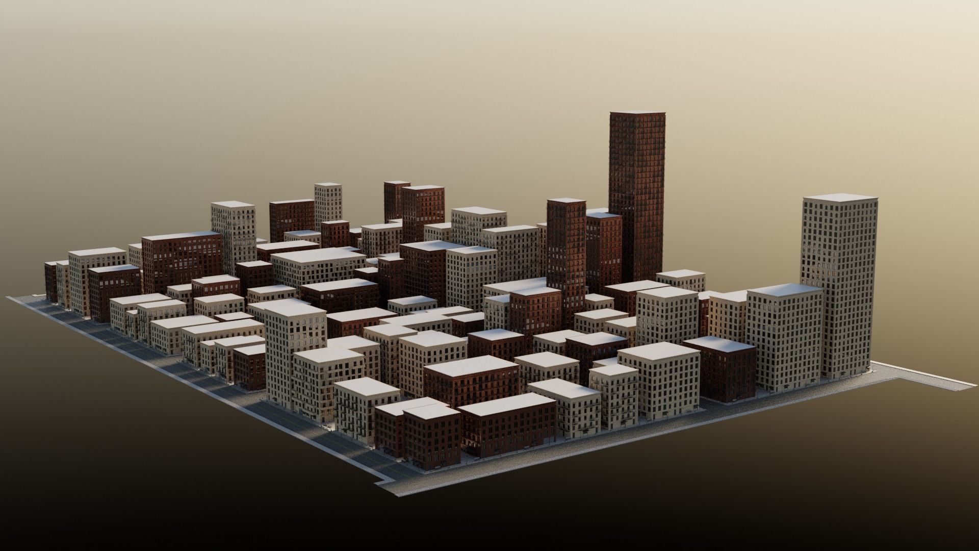 3D model sample city modular package VR / AR / low-poly | CGTrader