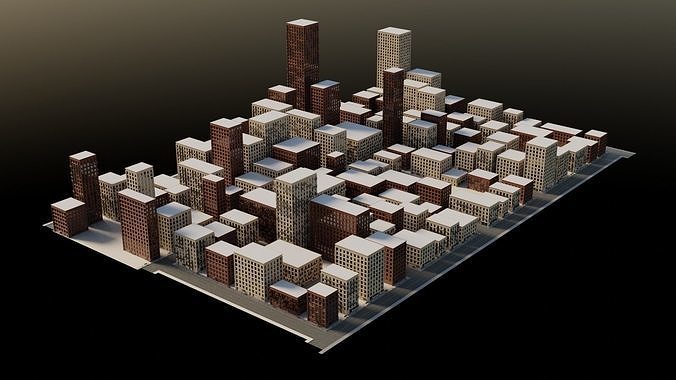 3D model sample city modular package VR / AR / low-poly | CGTrader