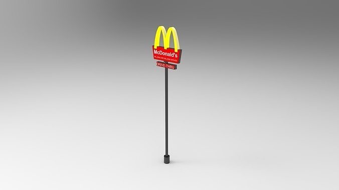 3D model MCD restaurant sign VR / AR / low-poly | CGTrader