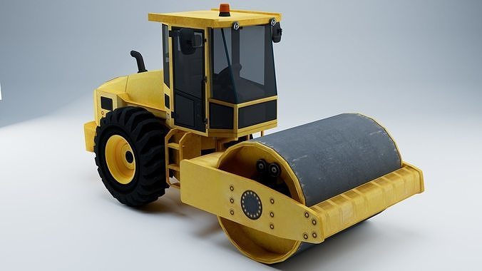 3D model Road roller low poly VR / AR / low-poly | CGTrader