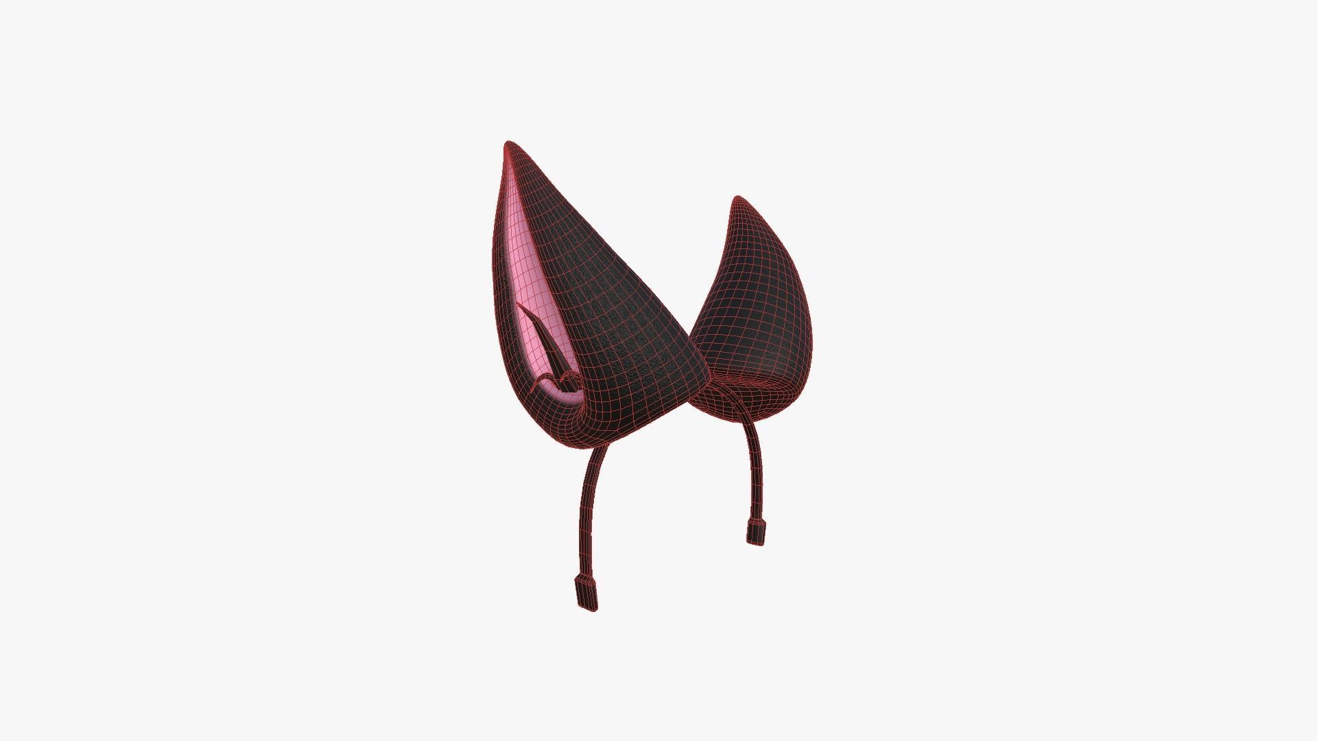 3D model Furry Ears Tiara H01 Black - Headband Character Design VR / AR ...