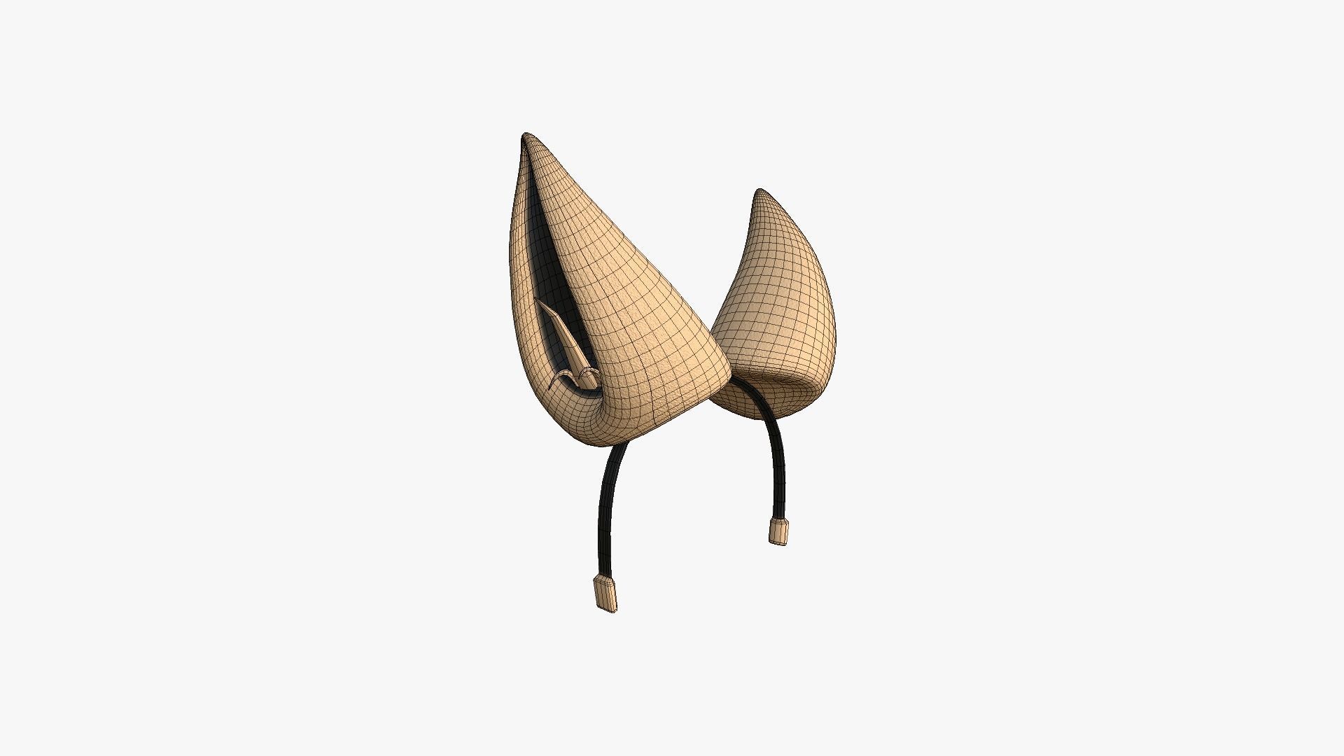 3D model Furry Ears Tiara H04 Beige - Headband Character Design VR / AR ...
