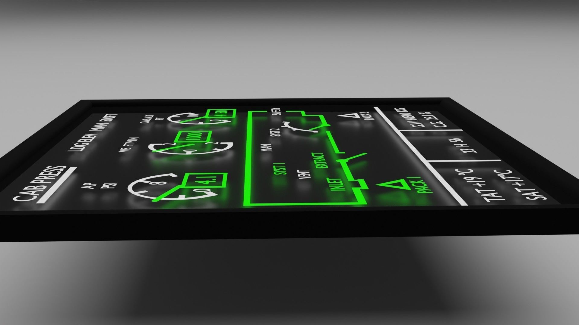 Secondary electronic centralised aircraft monitoring 3d Model 3D model ...