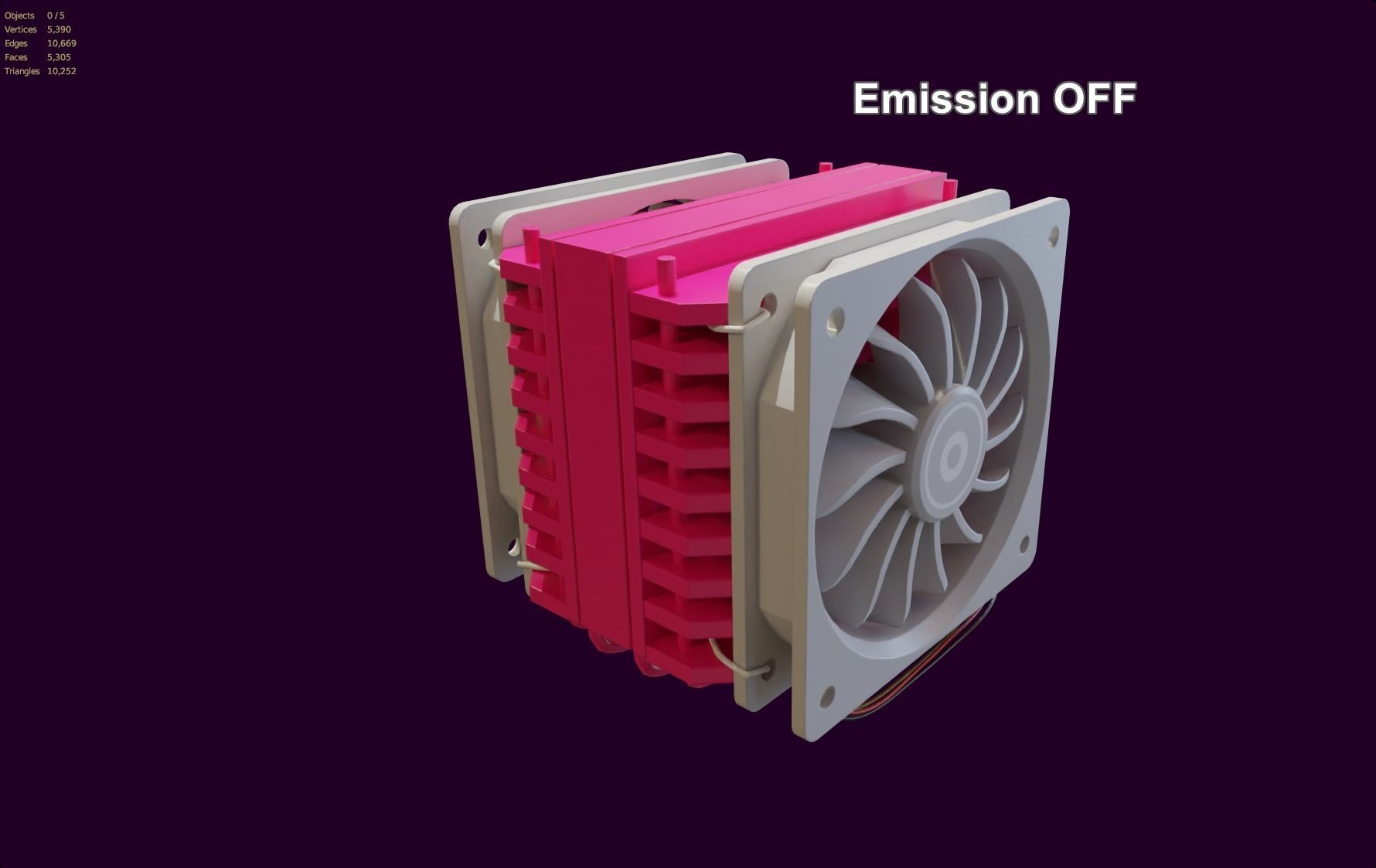 3D model girl pink rgb cpu cooler gamer gaming pc computer lowpoly VR ...
