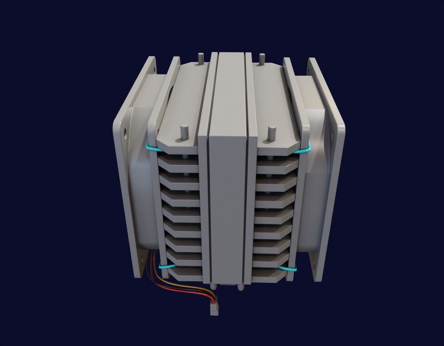 3D model white rgb cpu cooler pc computer lowpoly 3d model VR / AR ...