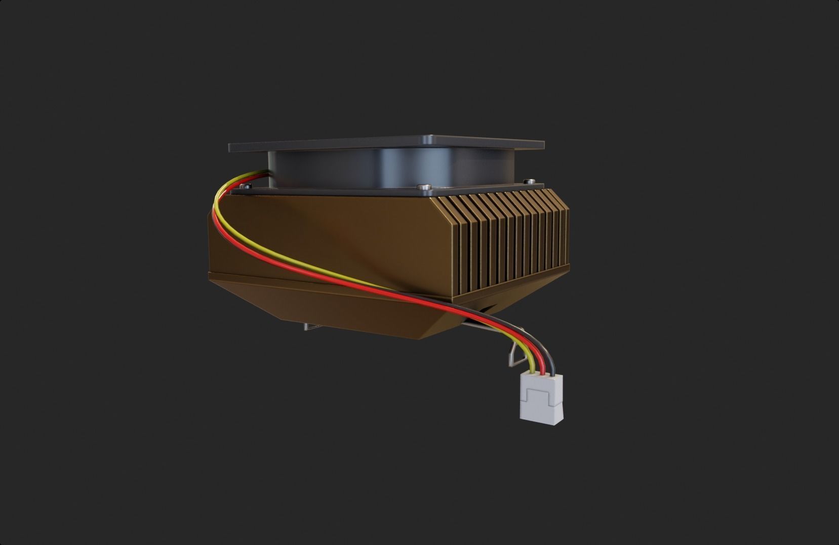 3D model bronze brown cpu cooler lowpoly game ready pbr VR / AR / low ...