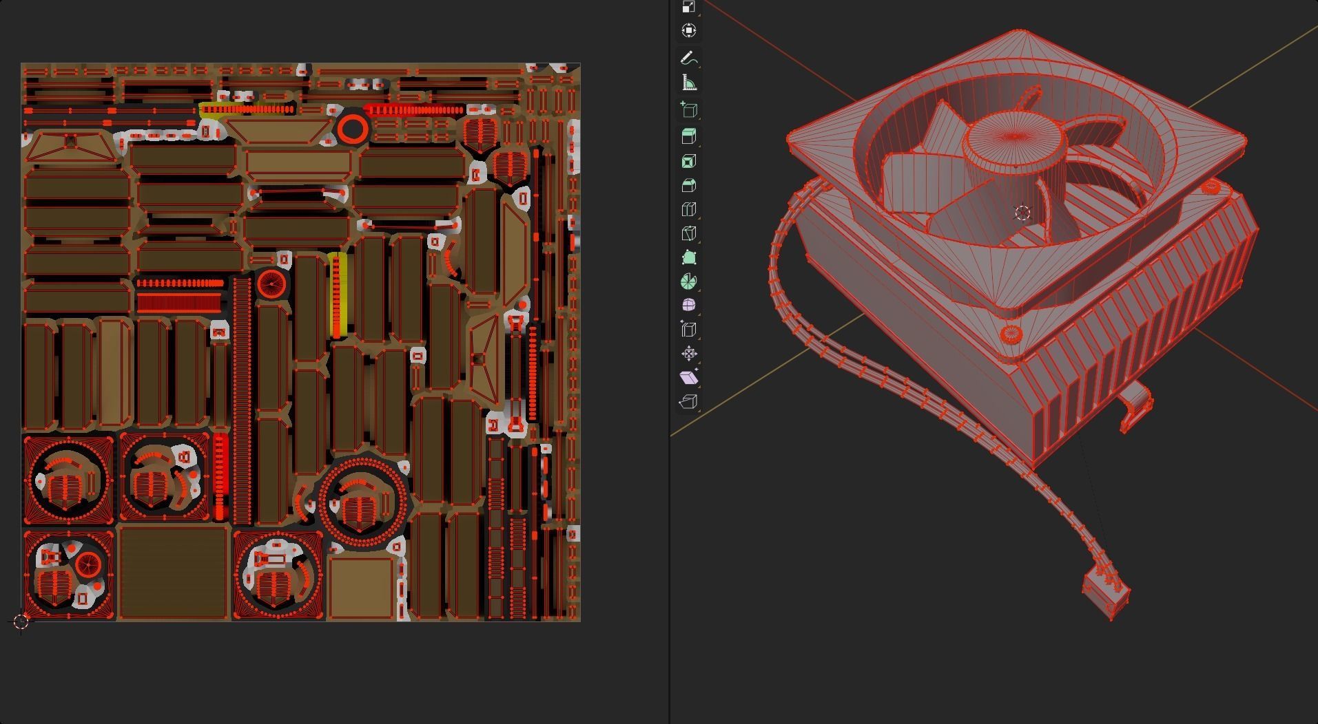 3D model bronze brown cpu cooler lowpoly game ready pbr VR / AR / low ...