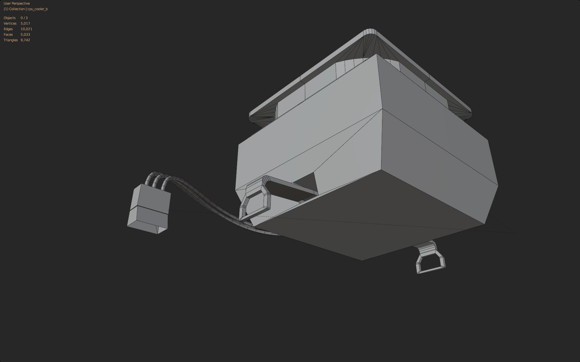 3D model pc cpu cooler fan lowpoly pbr computer VR / AR / low-poly ...