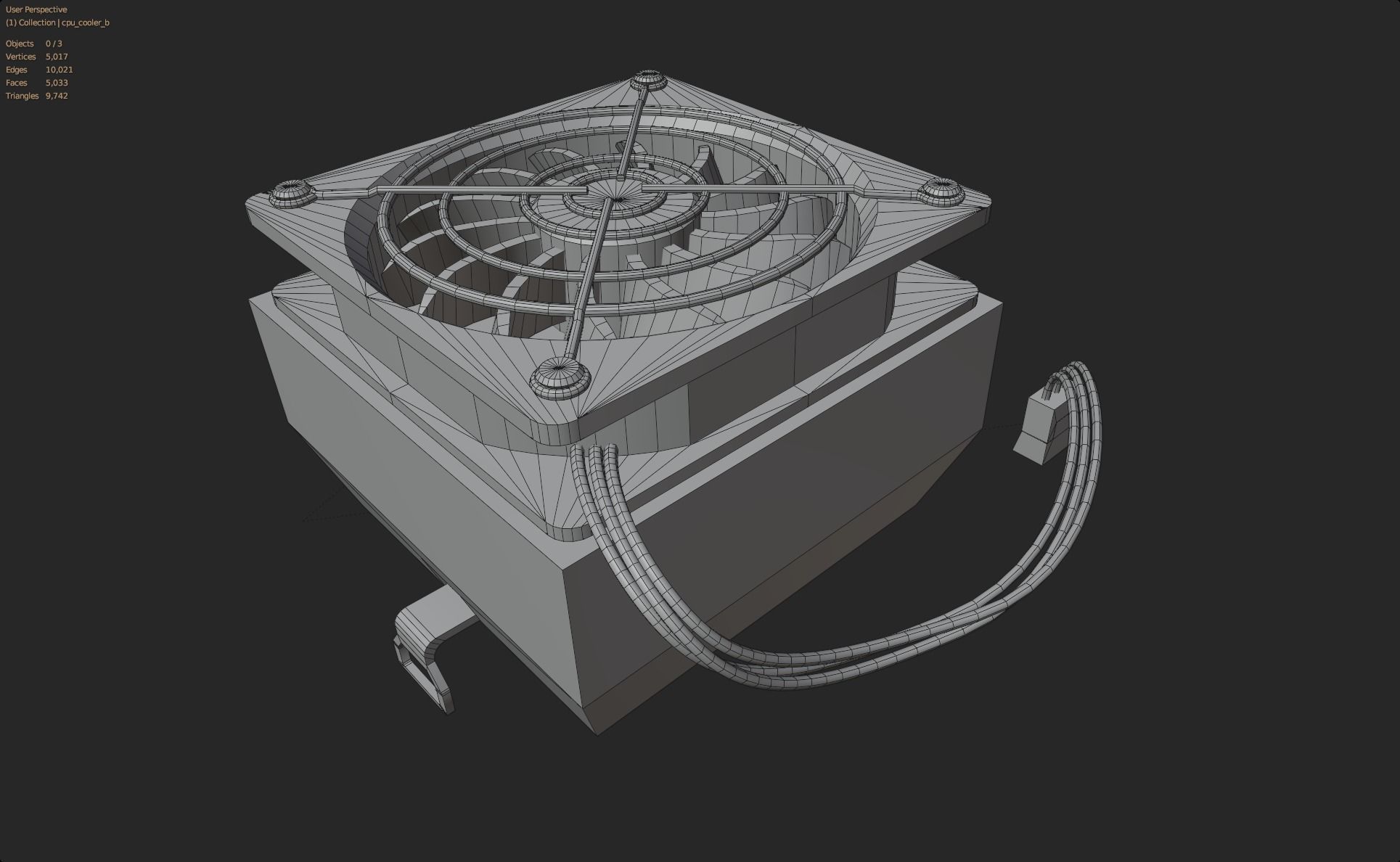 3D model pc cpu cooler fan lowpoly pbr computer VR / AR / low-poly ...