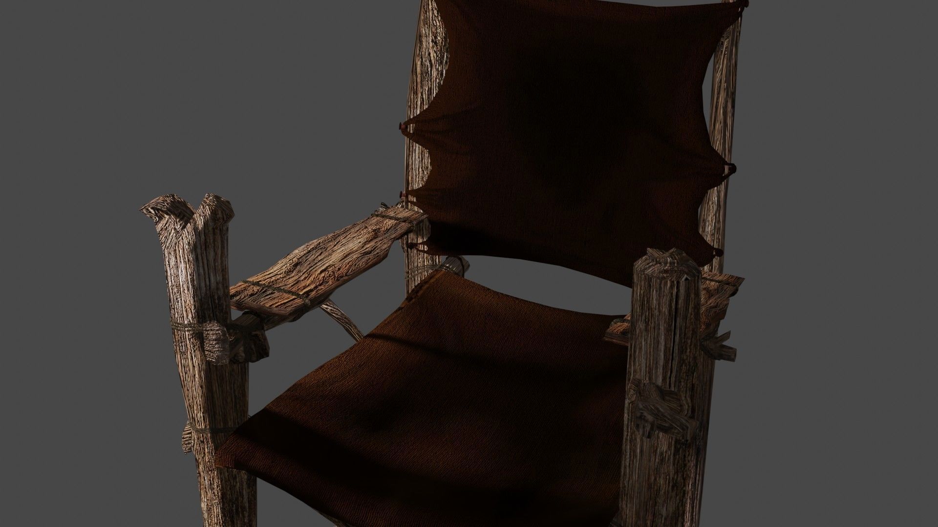 3D model primitive cot and chair like what Shrek would have VR / AR ...