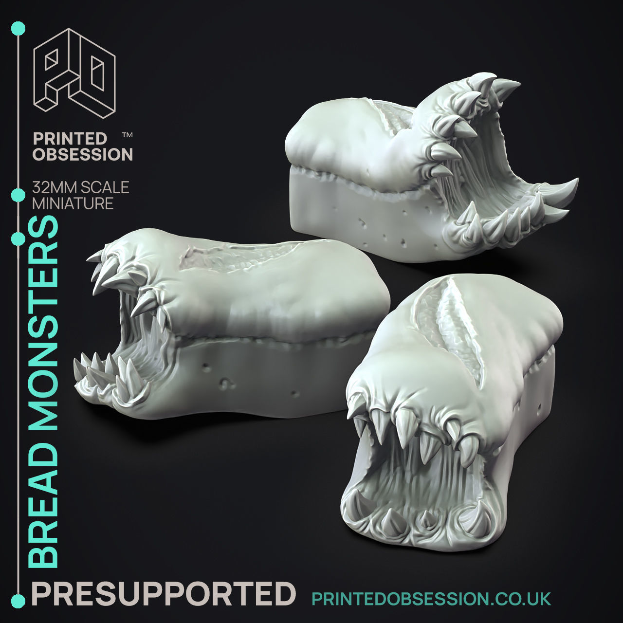 Bread Monsters - 3D Printable TTRPG - PRESUPPORTED - 32mm Scale 3D ...