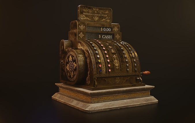 3D model Old Antique Cash Register VR / AR / low-poly | CGTrader