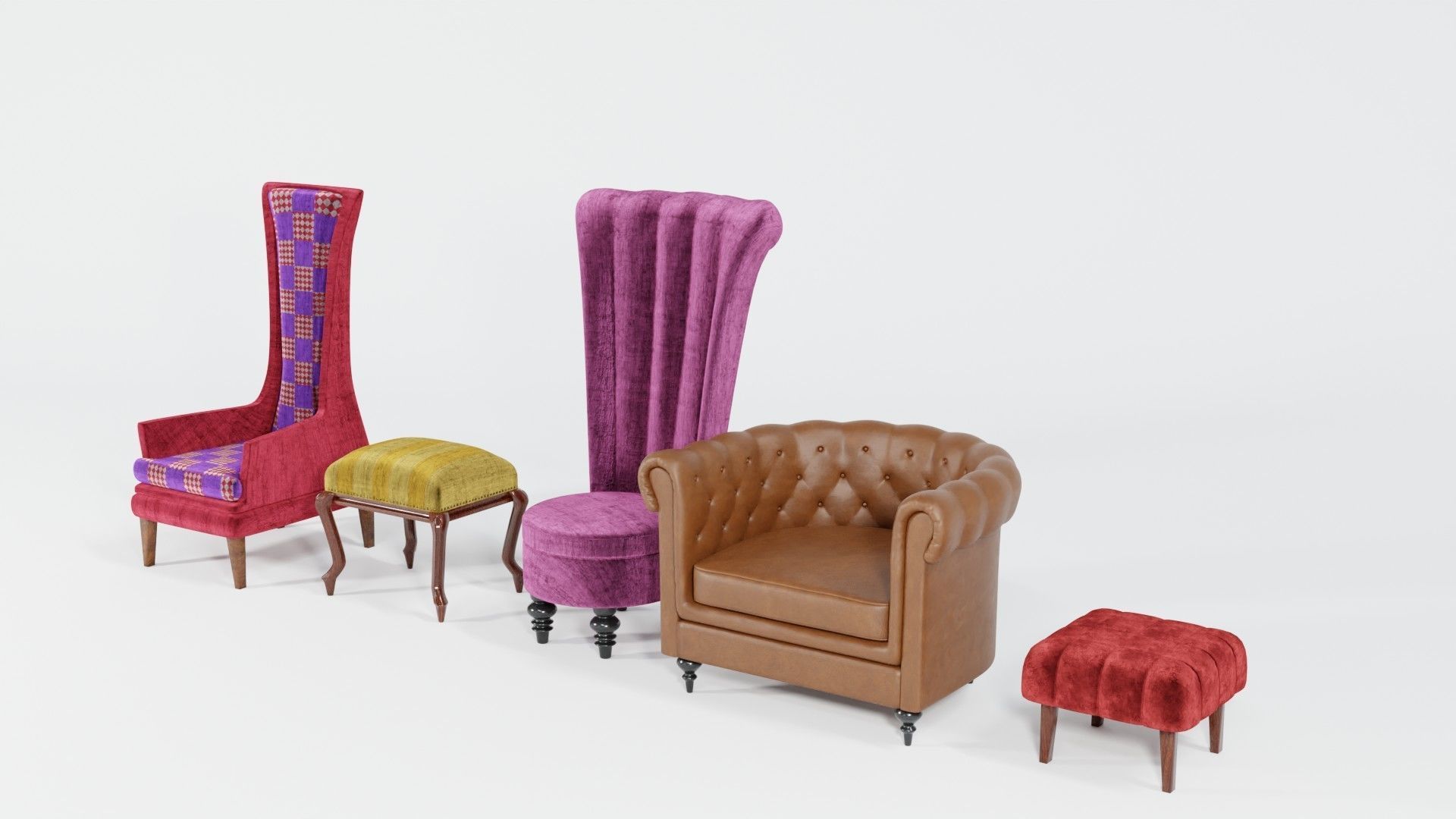 Tea Party Chairs 3D model | CGTrader