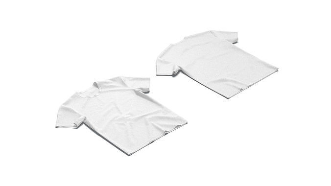 3D model Flat Lay T-shirt front and back - crumpled unisex tshirt VR ...