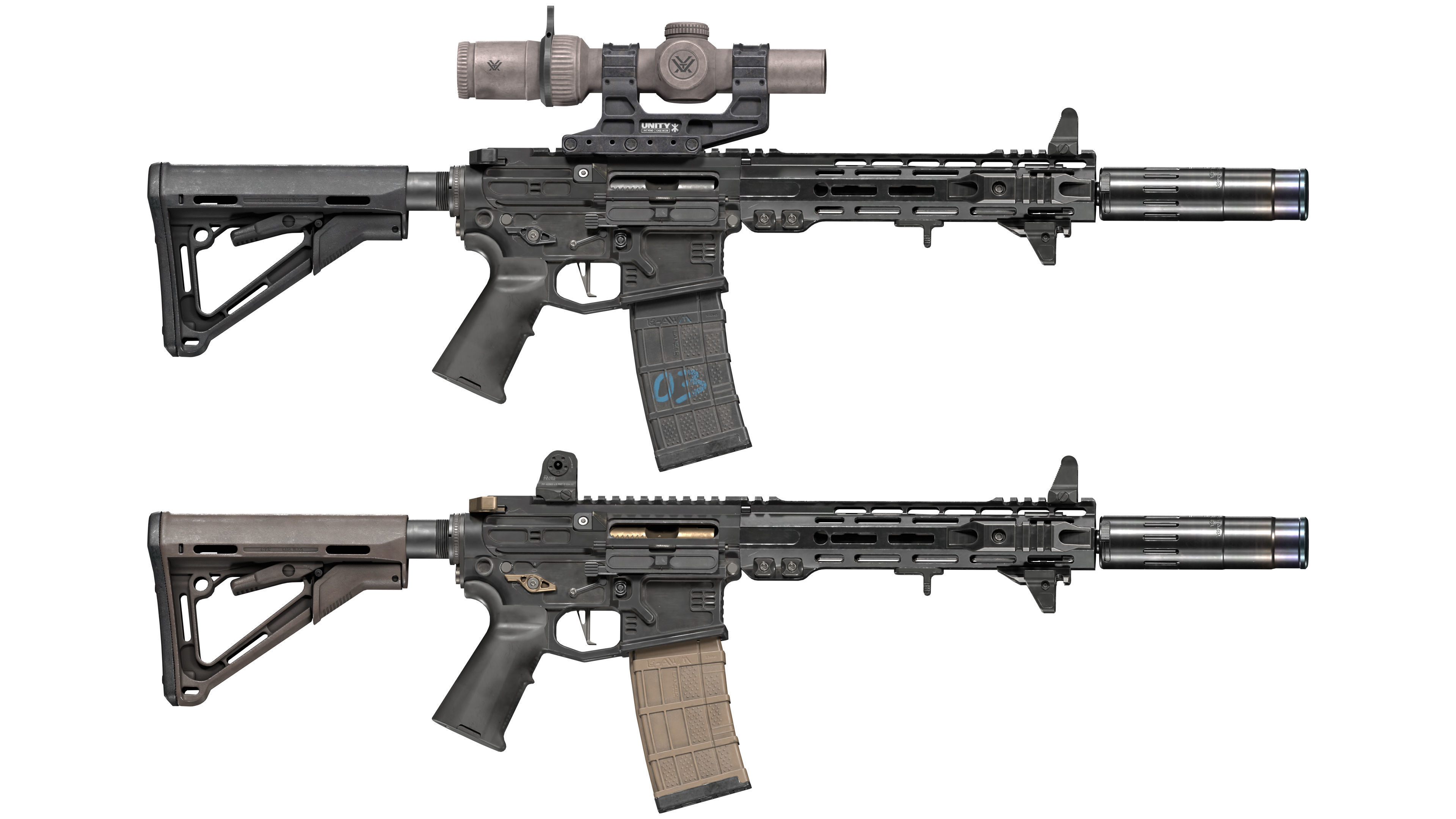 3D model CUSTOM AR-15 RIFLE VR / AR / low-poly | CGTrader