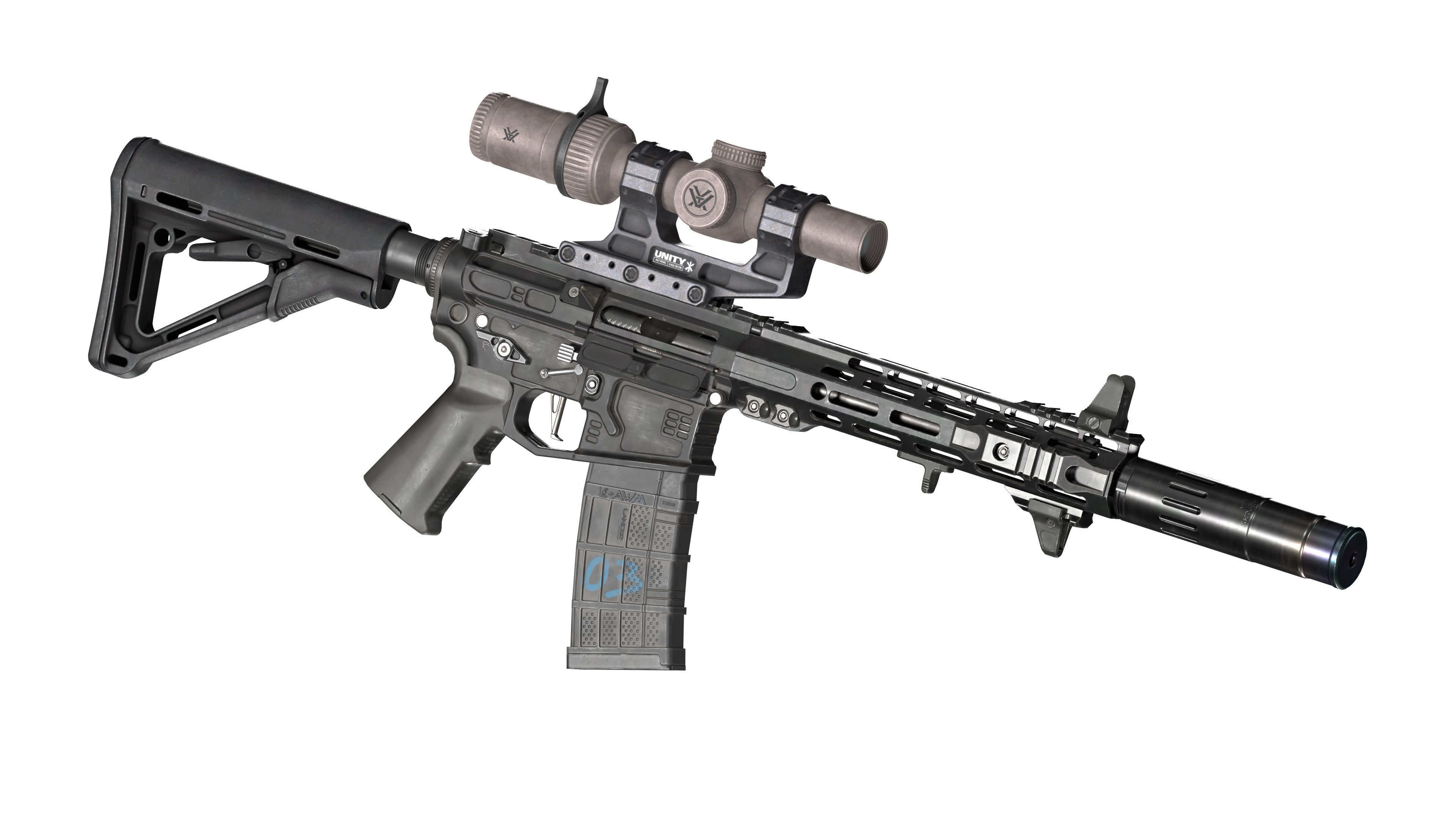 3D model CUSTOM AR-15 RIFLE VR / AR / low-poly | CGTrader