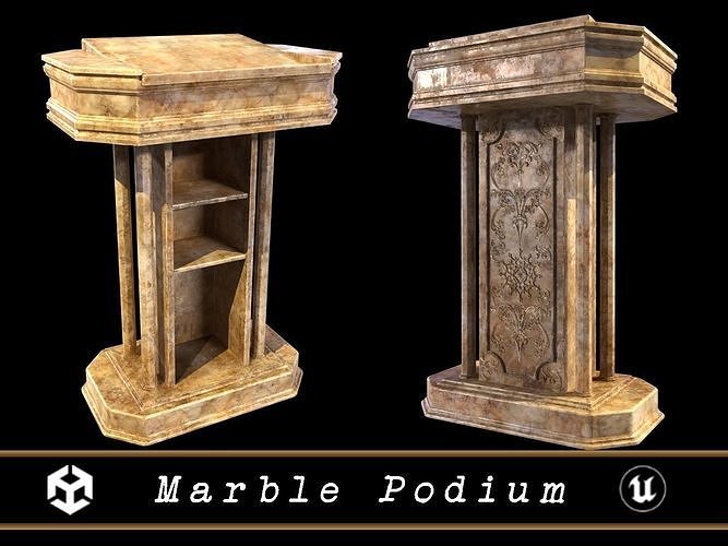 3D model Medieval Old Fancy Marble Podium VR / AR / low-poly | CGTrader