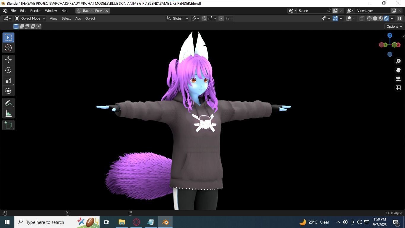 FOXIE GIRL VRCHAT AVATAR 3D model rigged | CGTrader