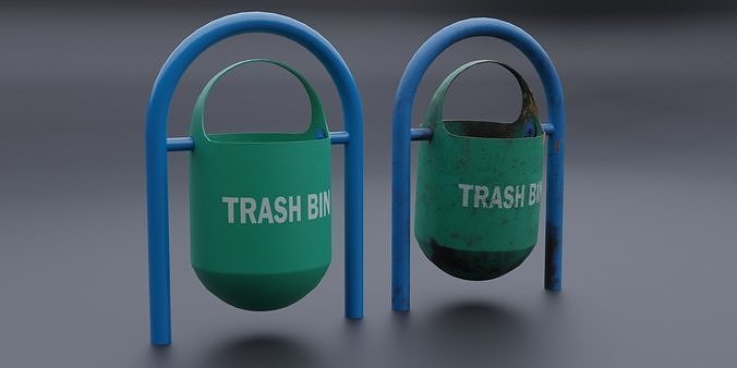 3D model Trash bins VR / AR / low-poly | CGTrader