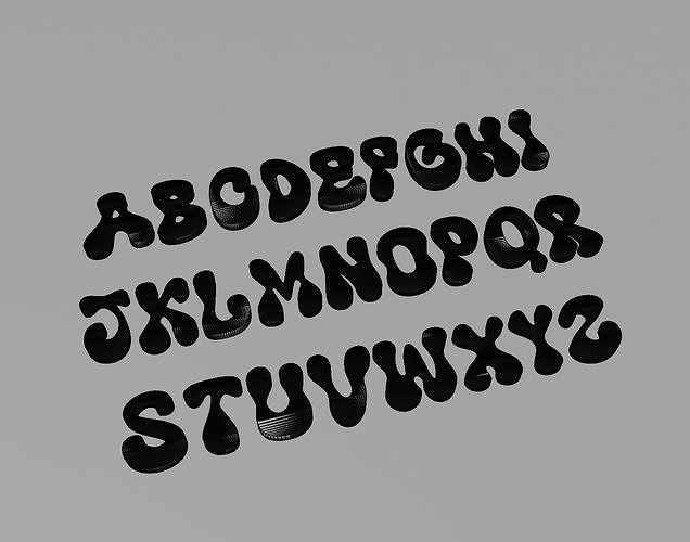 SuperWoobly Text Font 3D Printing STL Collection 3D model 3D printable ...