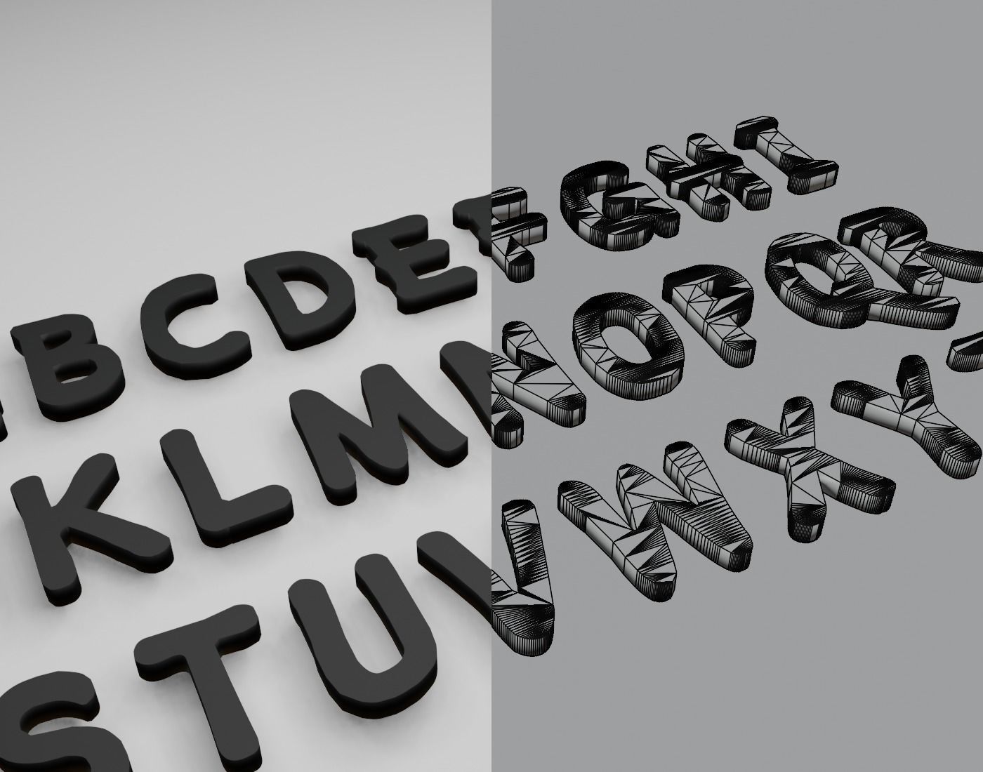 RonysiswadiArchitect4 Text Font 3D Printing STL Collection 3D model 3D ...