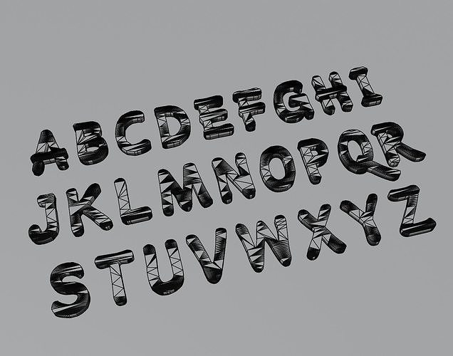 RonysiswadiArchitect4 Text Font 3D Printing STL Collection 3D model 3D ...