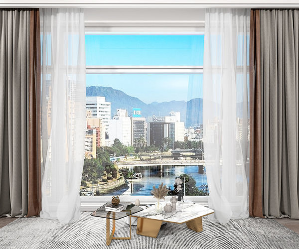 Modern monomer signs decoration curtain 3D model | CGTrader
