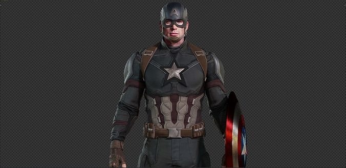 Captain America Steve Rogers from Civil War 3D model animated rigged ...
