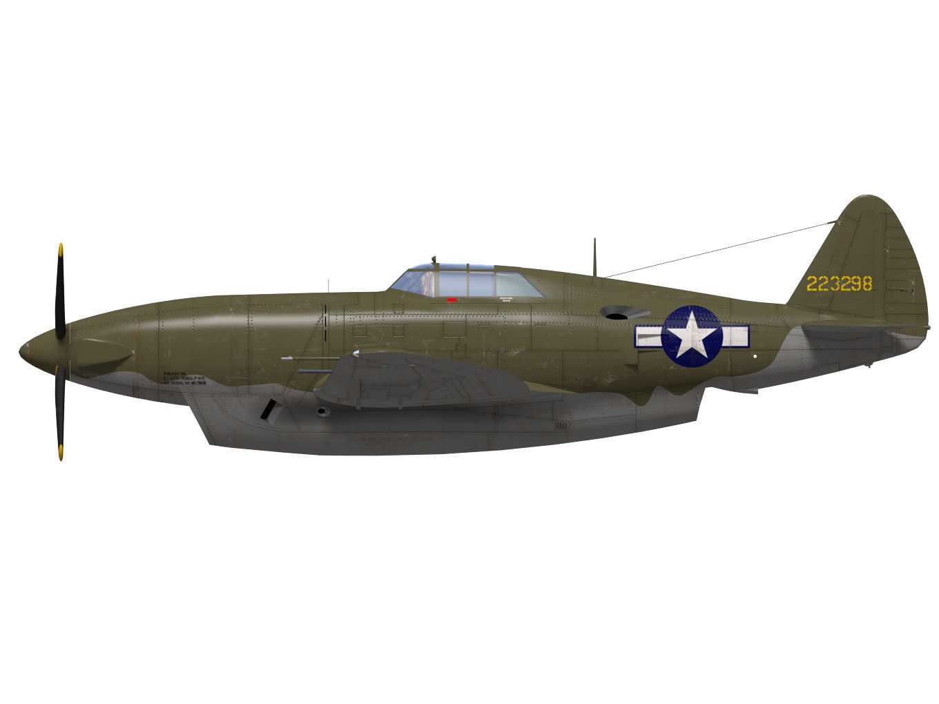 Republic XP47H 3D model | CGTrader