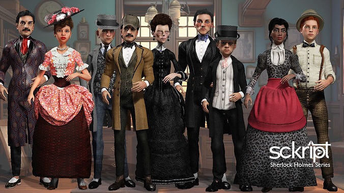 3D Model Collection Sherlock Holmes Series VR / AR / low-poly | CGTrader