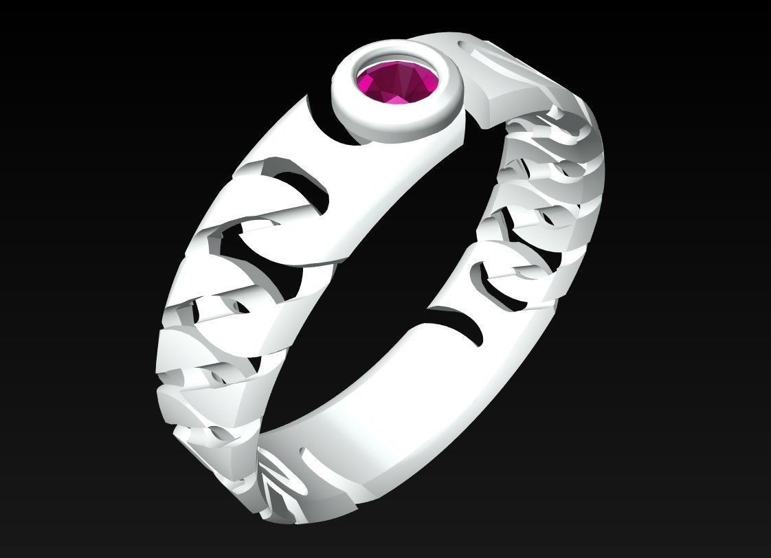 Chain ring - Miami Cuban ring - Link ring - N6594 3D model 3D printable | CGTrader