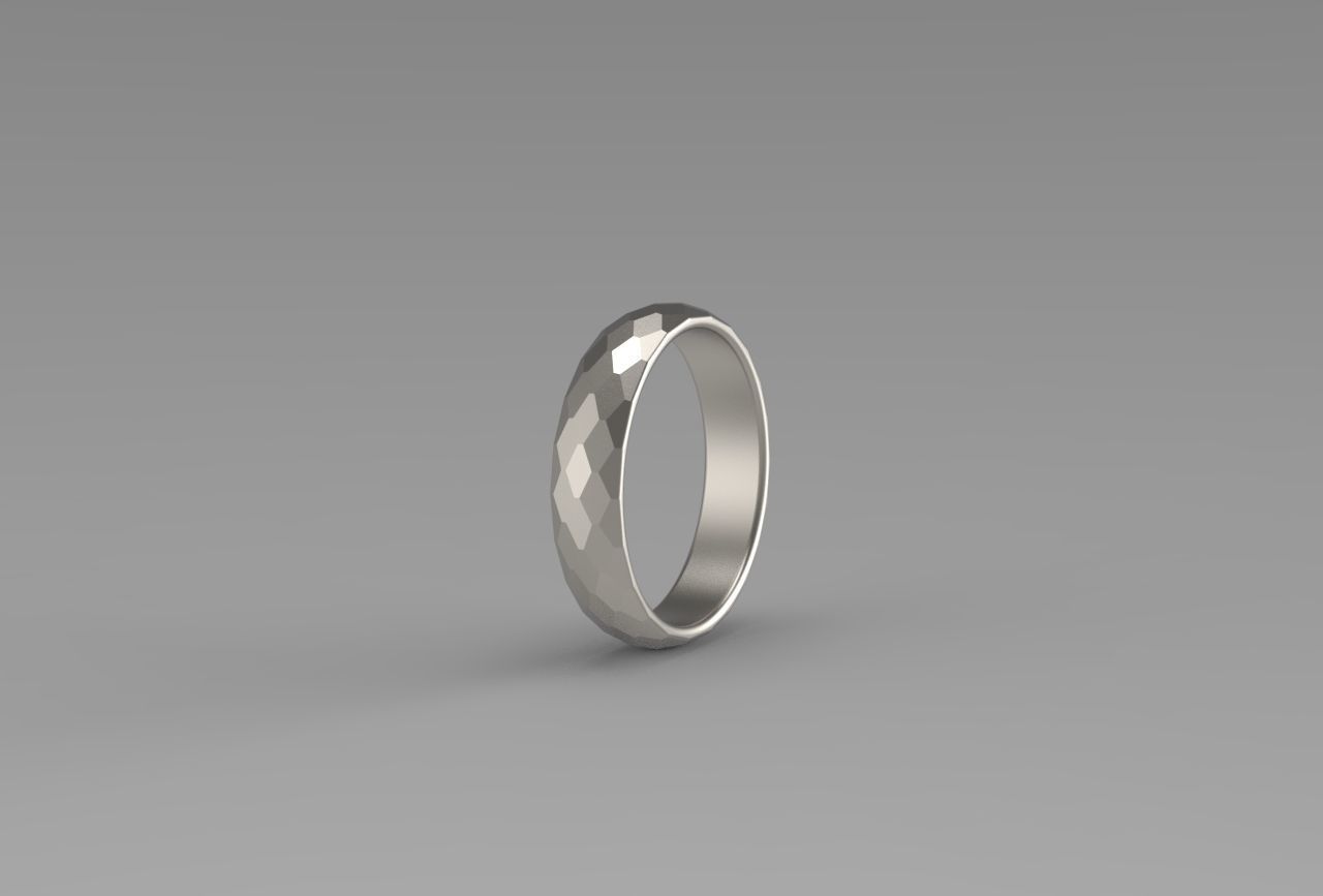 WEDDING RING FACETS 3D model 3D printable | CGTrader